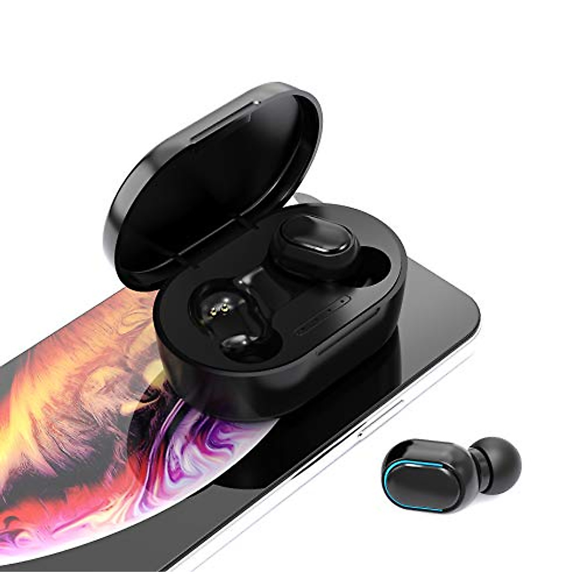 Wireless Earbuds, Revive Air-A7S Sports Bluetooth 5.0 Headset with Bass Stereo HiFi Sound, Built-in Microphone for iOS & Android, Waterproof Sweatproof Headphones with Portable Charging Case (White)