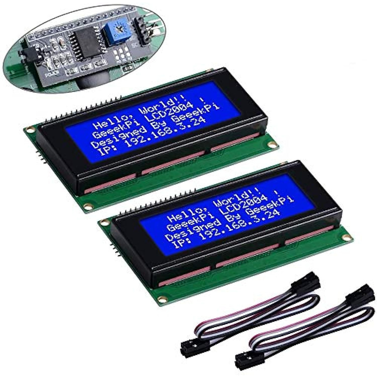 GeeekPi IIC I2C TWI Serial LCD 2004 20x4 Display Module with I2C ...