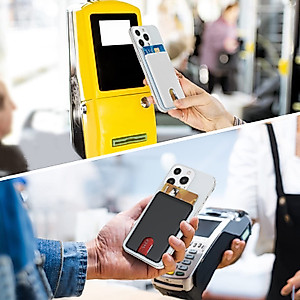 Senose Phone Wallet, Phone Card Holder Stick On Credit Card Holder for Back, Phone Pocket Sleeve Compatible for iPhone 14/13/12/11 Android Smartphone