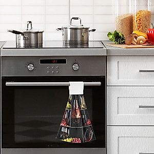 JSTEL Wine Hanging Dish Towels for Kitchen,2 Piece Absorbent Kitchen Hand Towels Wine Tea Towels Microfiber Dish Cloths for Drying Dishes