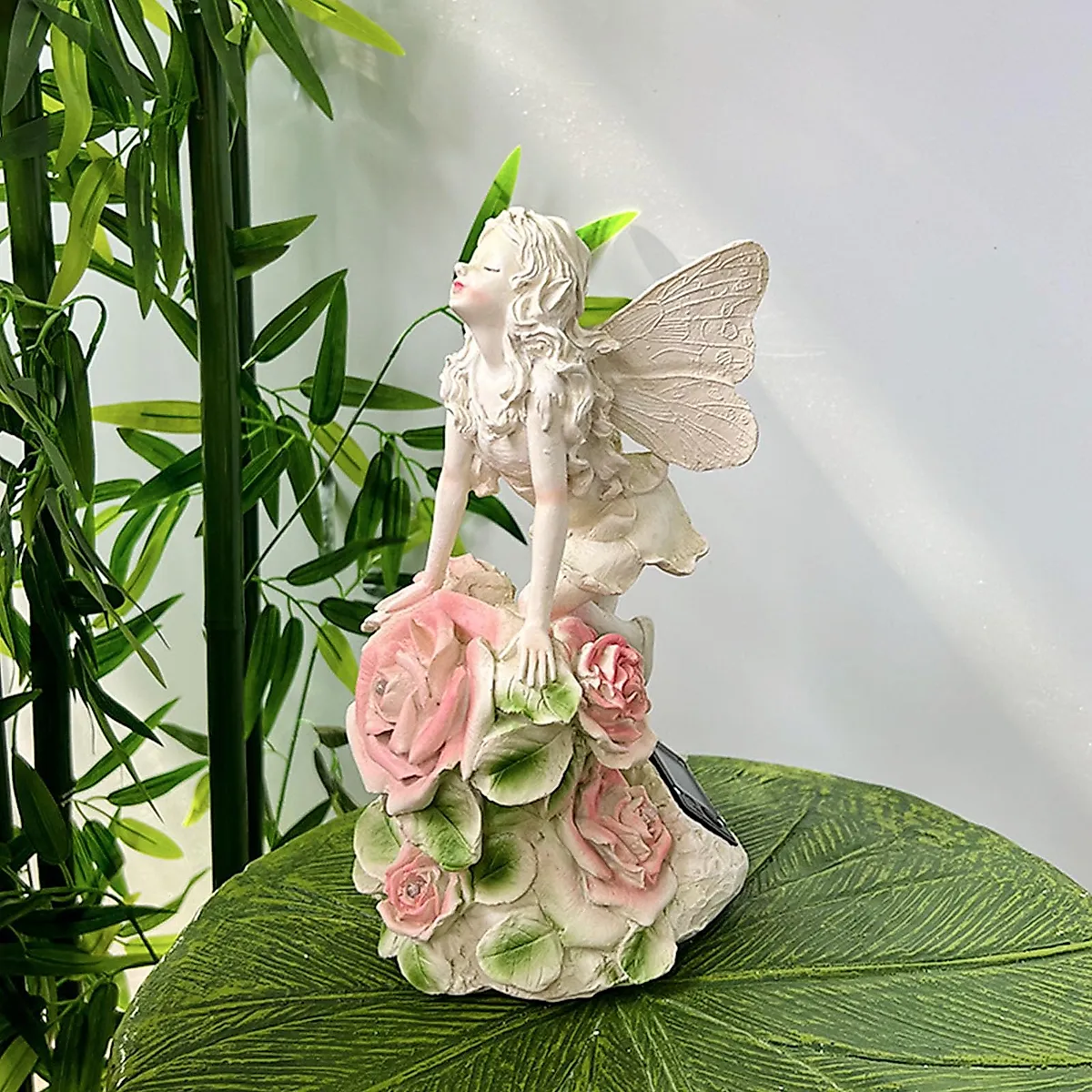 ANXPTIME Solar-Powered Flower Lamp Sturdy Resin Patio Lamp Unique Yard Ornament Garden Light Patio Villas Decoration Solar Lamp Outdoor Solar Light Yard Light Decorative Light