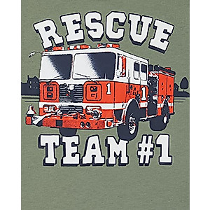 The Children's Place Baby Boys And Toddler Long Sleeve Multi Color Graphic T-shirt, 3 Pack, Police Car/Fireturck/Helicopter, 3T US