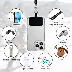 HOTEMIA Phone Tether Lanyard Anti Theft Phone Strap with Carabiner Anti-Drop Outdoor Skiing Hiking Cycling Fishing Climbing fit iPhone and Most Cell Phones (Black)