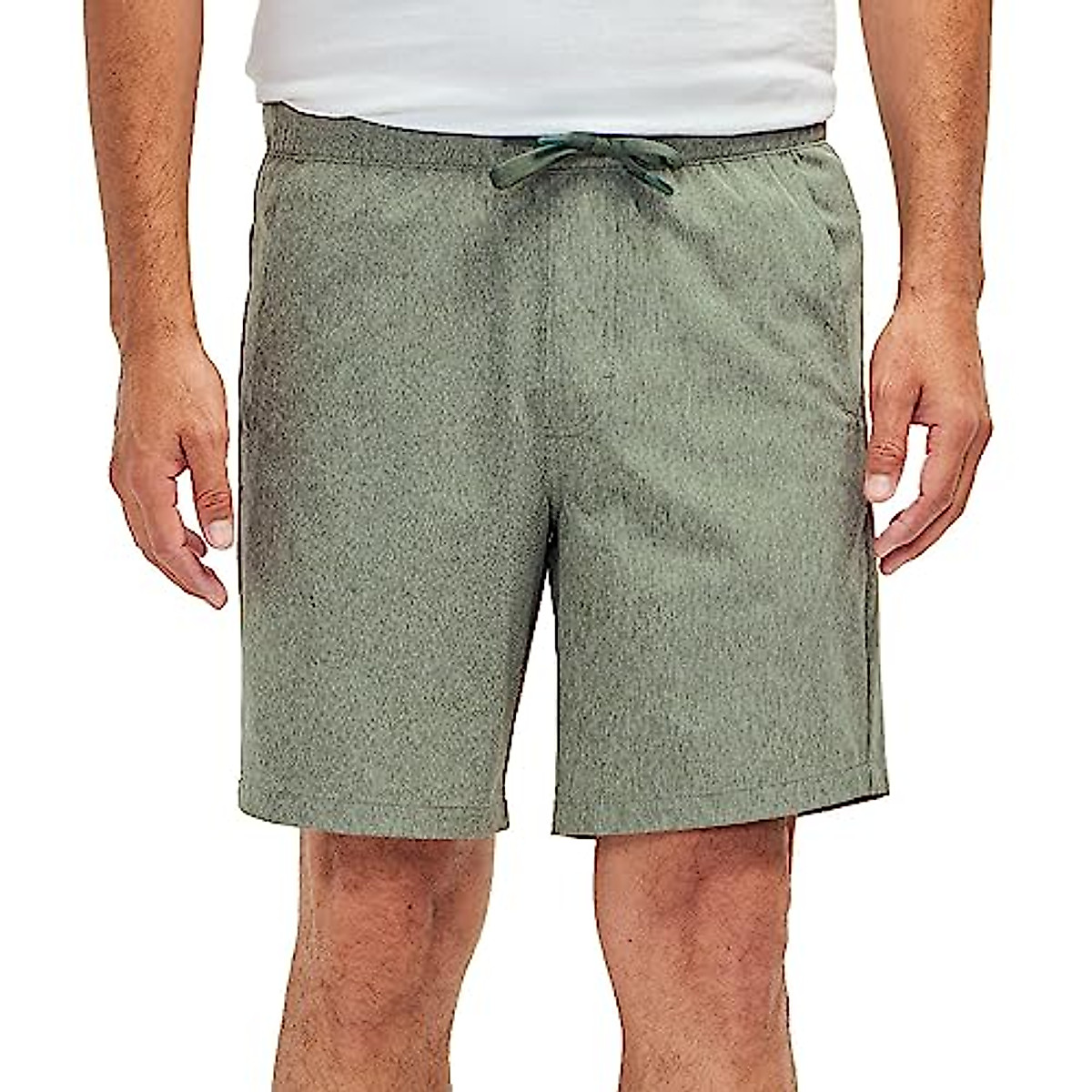 Eddie Bauer Men's Woven Tech Pull On Stretch Training Athletic Shorts, Quick Dry Lightweight Workout Running Shorts with Pockets - Duck Green XL