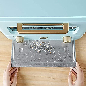 12L Mini Oven,Electric Cooker and Grill, Home Baking Small Oven Timer Double Glass Door Top and Bottom Heat1000W Convection Countertop Toaster Oven (Red) (White)