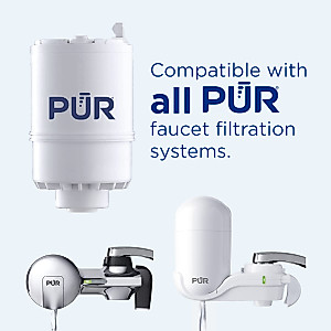 PUR Faucet Mount Replacement Filter 1-Pack, Genuine PUR Filter, 2-in-1 Powerful Filtration, Includes Lead Removal, White (RF33751)