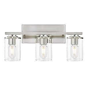 SADENICEL Brushed Nickel Bathroom Vanity Light, 3-Light Metal Wall Sconce Fixtures for Bathroom Lighting (Brushed Nickel, 3 Light)