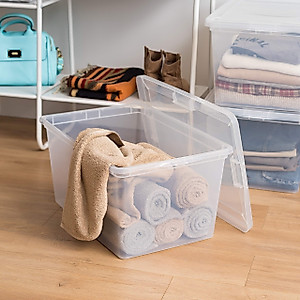 IRIS 58 Quart Clear Storage Box, 6 Pack