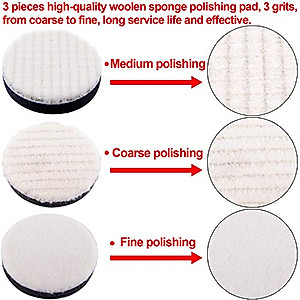 SIQUK 33 Pieces Car Polishing Pad Kit 3 Inch Buffing Pads Foam Polish Pads Polisher Attachment for Drill