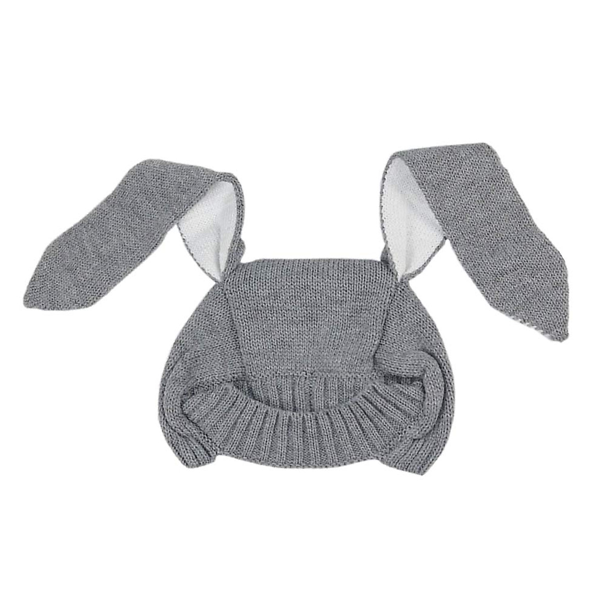 Toddlers Baby Girls and Boys Rabbit Ears Beanie Cap Winter Warm Knit Caps Scarf Woolen Earflap Hood Warm Skull Knit Caps (Hat2-Grey)