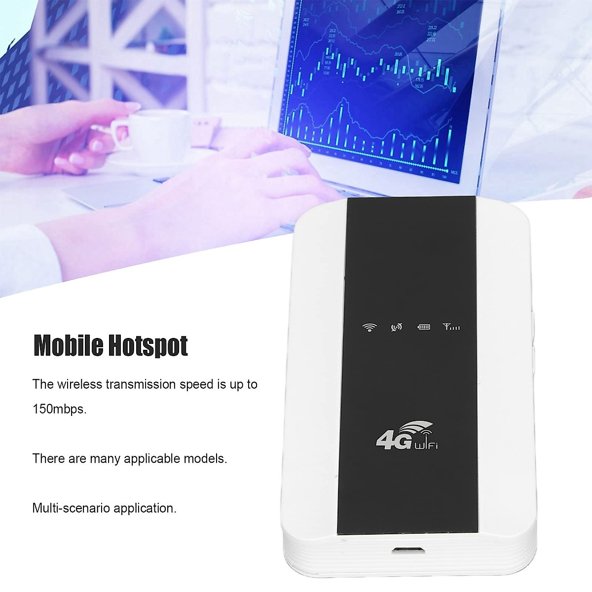 4G LTE Mobile Hotspot, Pocket Portable Router, 150 Mbps Network Router for Desktop, Laptop, Tablet, Mobile Phone(M10-e)