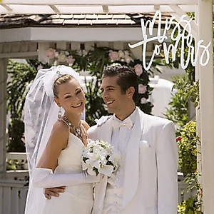 White Miss to Mrs Sign Wood Party Banner for Bridal Shower Decor, Bachelorette Party Backdrop, Engagement, Wedding, Couples, Greenery Hedge Wall, Photo Backdrop