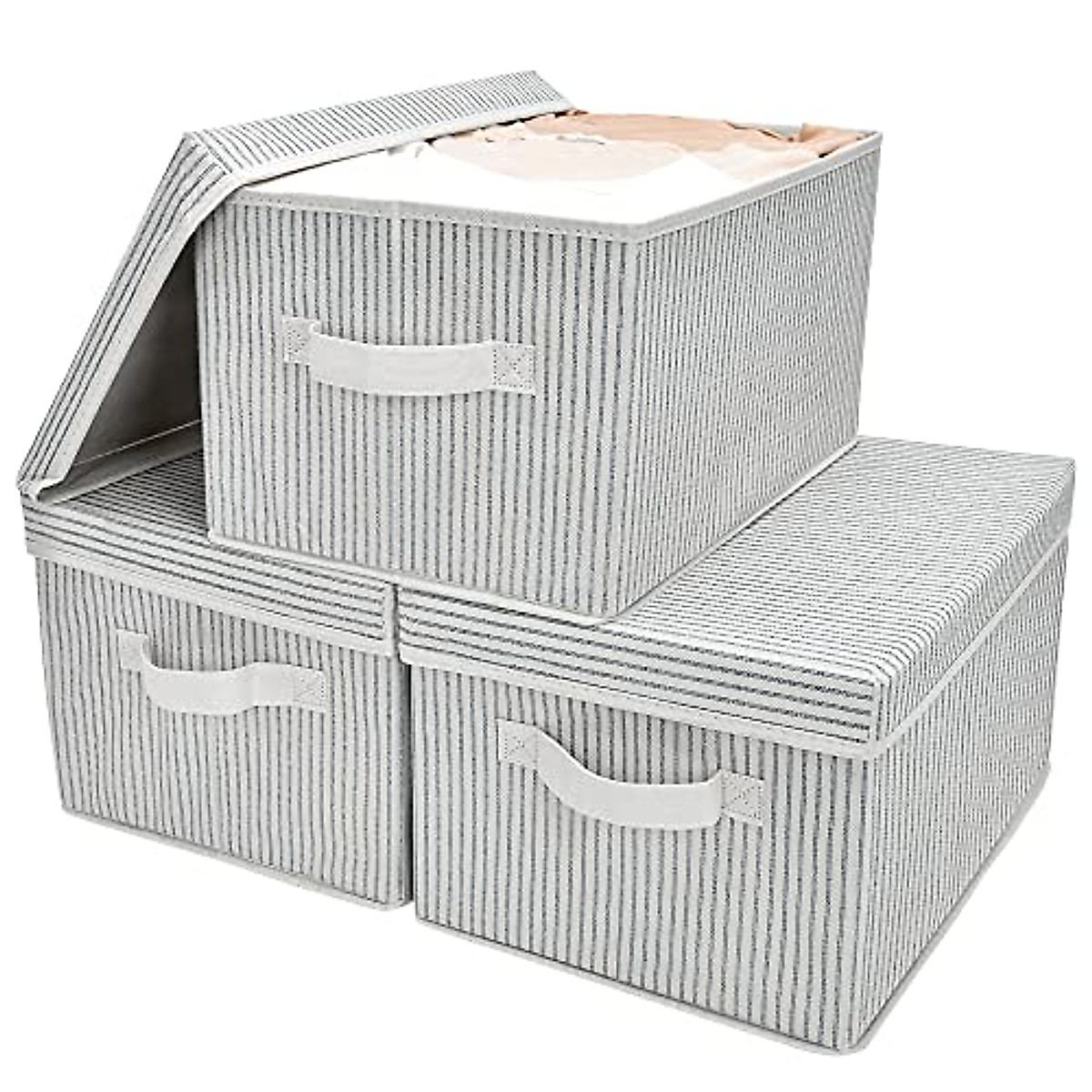 GRANNY SAYS Bundle of 3-Pack Cloth Storage Bins & 2-Pack Closet Storage Bins