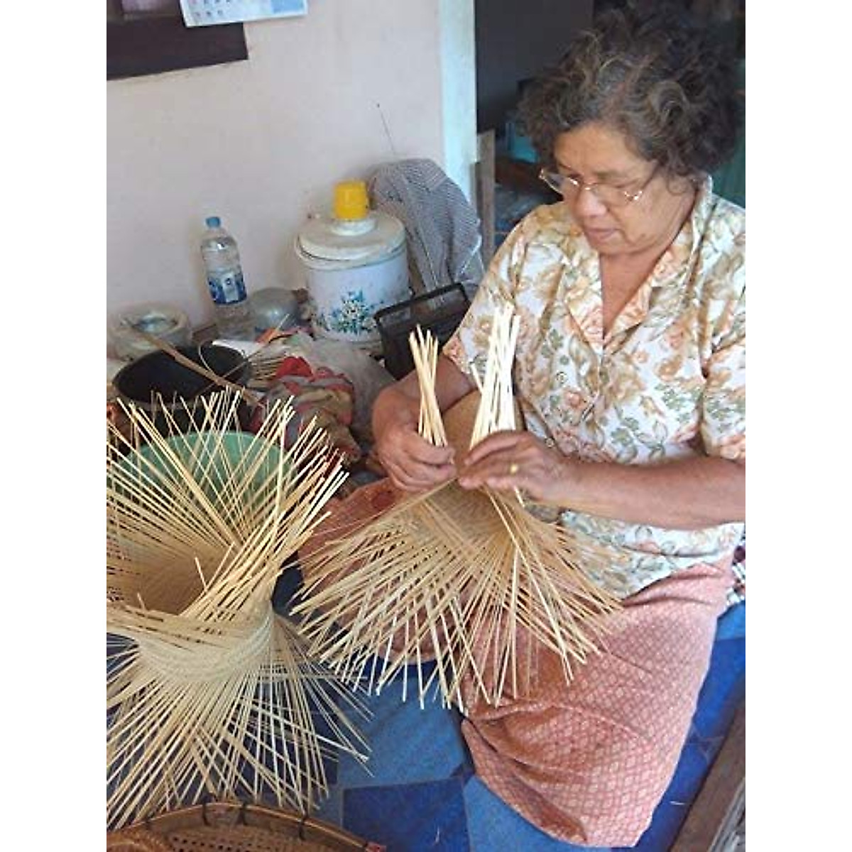 THAI - LAO kitchen bamboo basket kratib sticky rice cooker amp steamer handmade 5 pcs