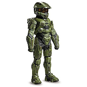 Disguise Child Master Chief Ultra Prestige Costume Medium, Army Green