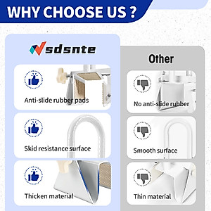 SDSNTE Heavy-Duty Adjustable Bathtub Safety Rail with Anti-Slip Design, Tub Grab Bar for Seniors, Elderly, and Handicapped Safety, 300LBS Weight Capacity, White