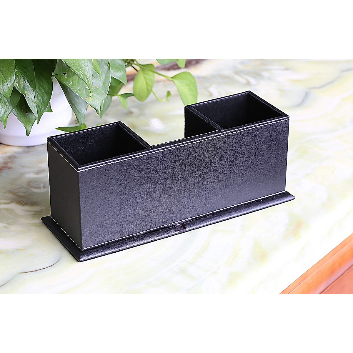 PowEver Qi Wireless Charging Stand with Desk Organizer Upgrade 15W Pen Holder Charger for iPhone Samsung and Other QI-Enabled Devices