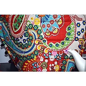 Marusthali Tea Cosy kitchen accessories Cotton kettle cover Tea Cozy Teapot cover Printed Decorative Tea Cosy (Red paisley printed)