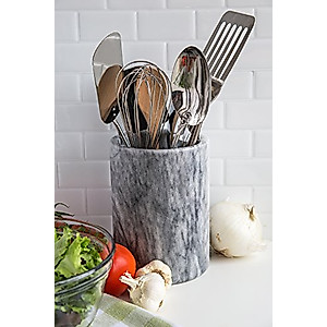 Fox Run Marble Utensil Holder, White