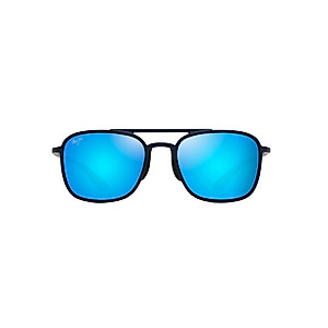 Maui Jim Men's and Women's Keokea Polarized Aviator Sunglasses, Blue/Blue Hawaii, Medium