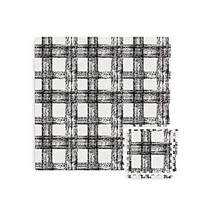 FloorPops FPF3751 Sawyer Plaid Interlocking Floor Tiles, Black