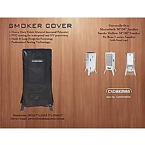 CLOAKMAN Premium Heavy-Duty Smoker Cover Applicable to Pit Boss 3 Series Smoker and Masterbuilt MPS230/Smoke Hollow 3615GW 34162G 3616DEW 34 in & 36 in Vertical Smokers COS-244