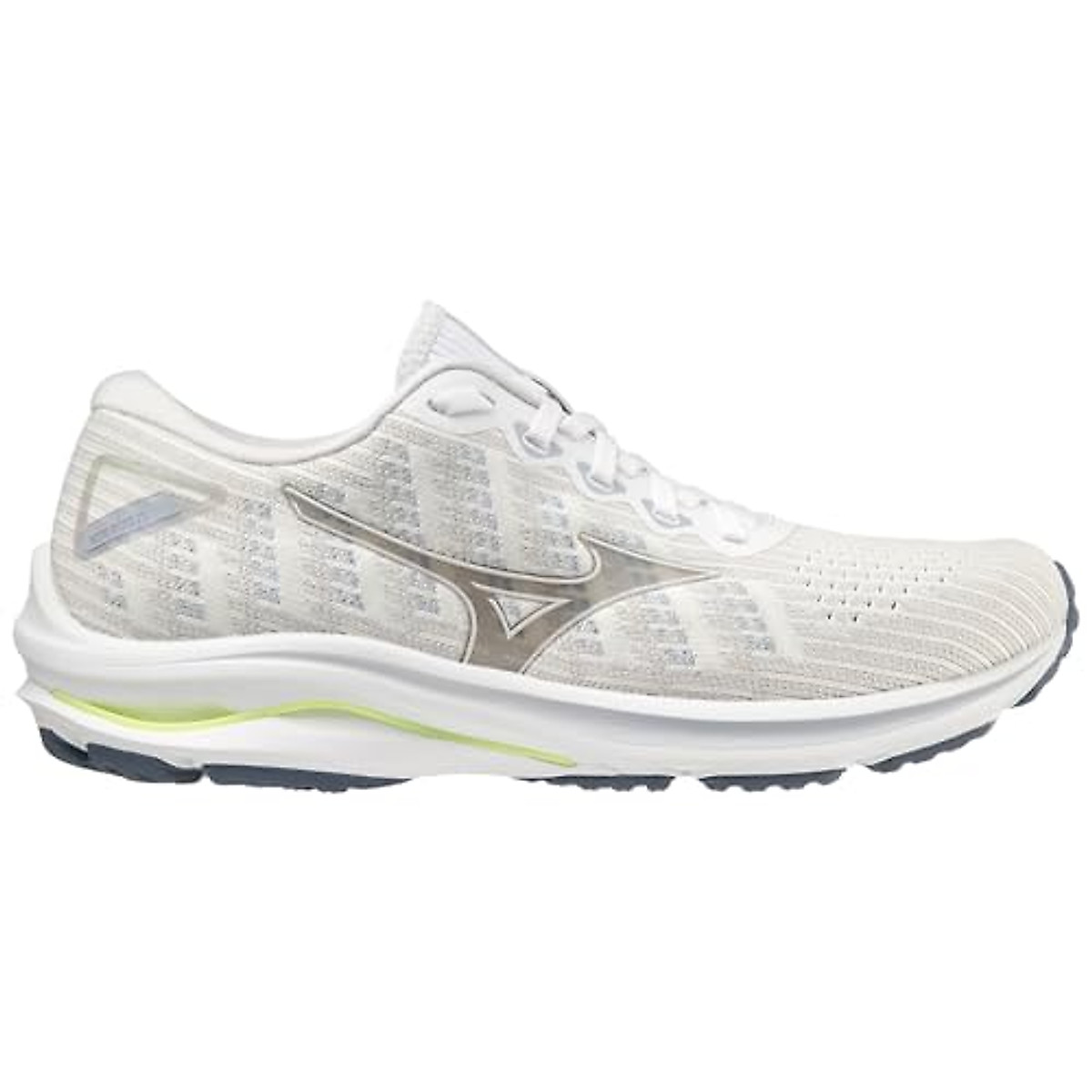 Mizuno Women's Wave Rider 25 WAVEKNIT™ | neutral Support Running Shoe |Eco Friendly Materials | Waveknit- Nimbus Cloud/White | US 8