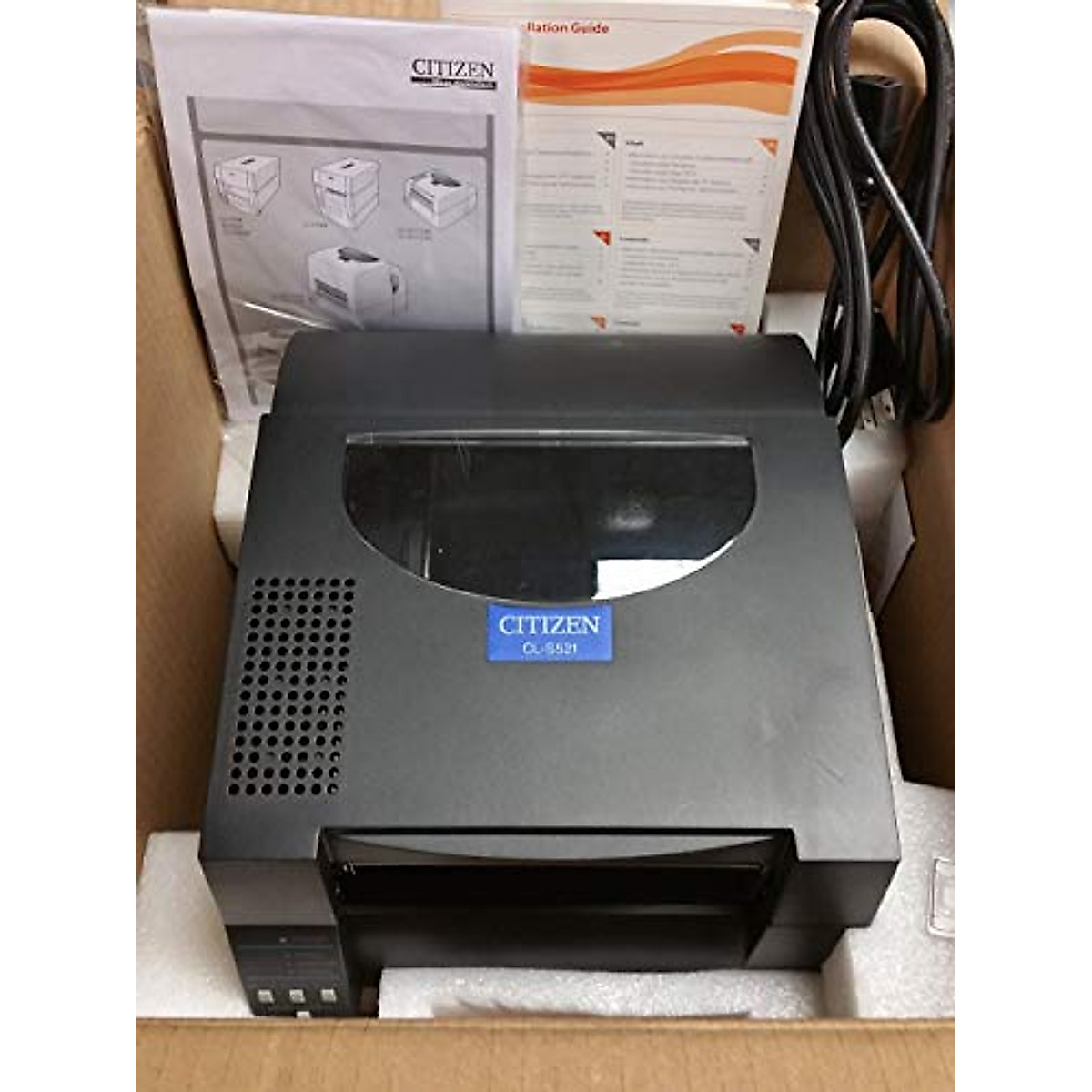 Citizen America CL-S521-GRY CL-S521 Series Direct Thermal Barcode and Label Printer with USB/Serial Connection, Front Exit, 4" Maximum Print Width, 203 DPI Resolution, Gray