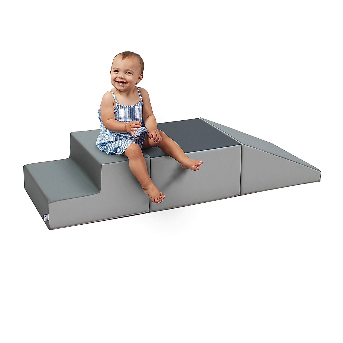 Factory Direct Partners 11618-GYLG SoftScape Toddler Playtime Climber, Indoor Active Play Structure (3-Piece Set) - Gray/Light Gray