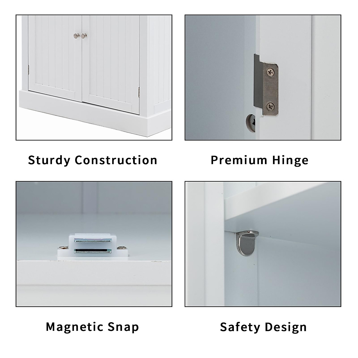 DalyLuxa 72" Freestanding Kitchen Pantry Storage Cabinet with Doors and 5 Adjustable Shelves, Tall Cupboard with Large Drawer for Dinning Room, Laundry Living Room, White