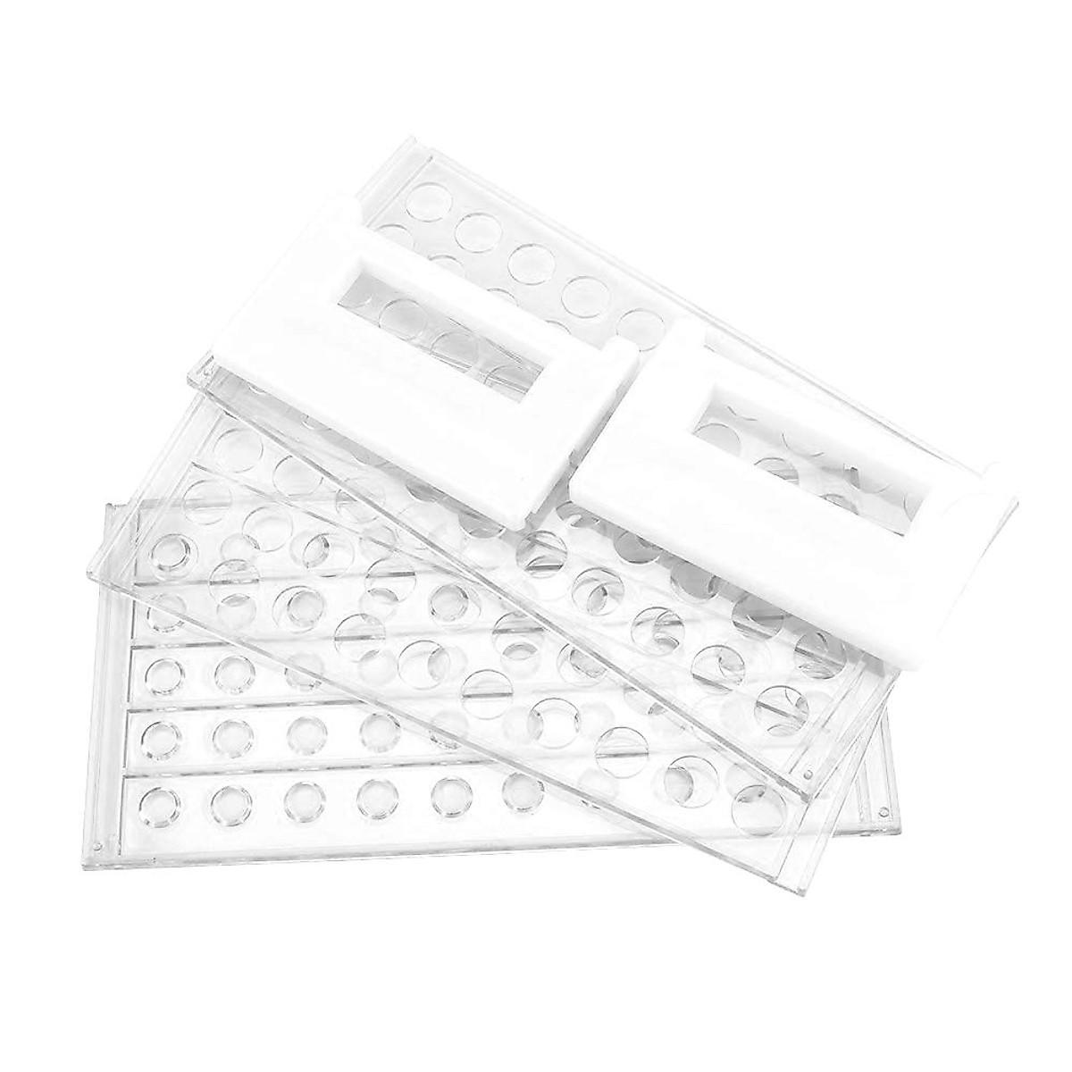 Plastic Test Tube Rack for 12/13 mm Tubes, Hole Diameter is 13.6mm, Holds 50, Detachable, Karter Scientific 208V2 (Pack of 1)