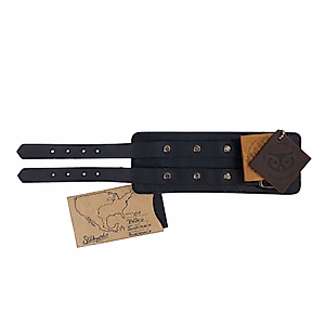 Hide & Drink, Stylish Wrist Wallet Cuff, Wristband with Secret Pouch, Cash Holder, Money Organizer, Full Grain Leather, Handmade, Charcoal Black