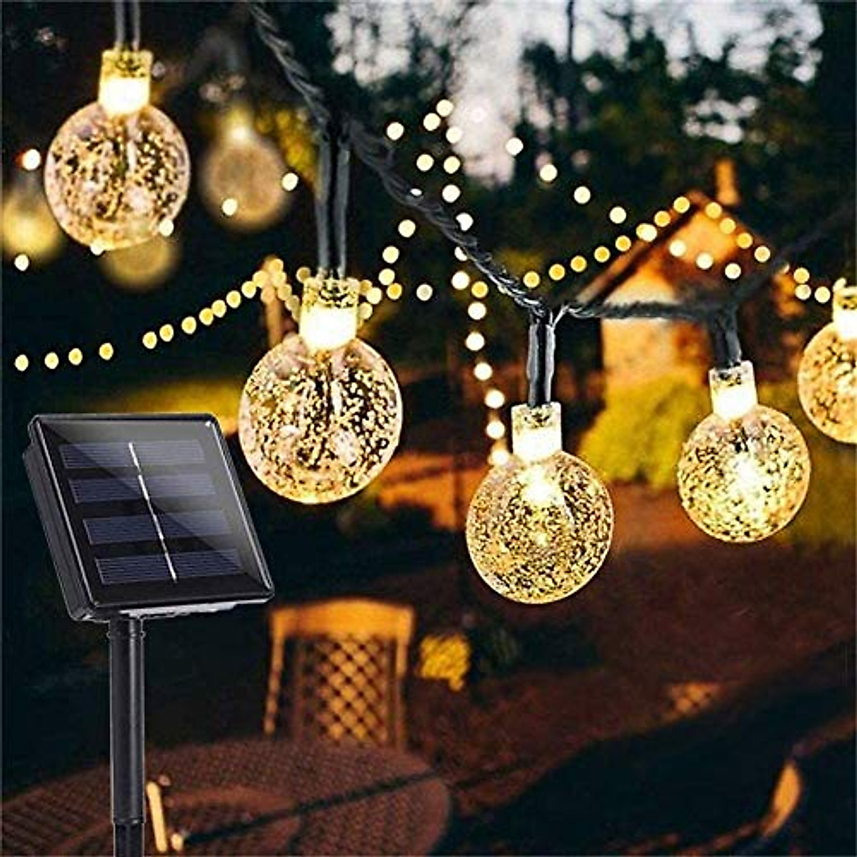 30 LED String Lights 10ft 8 Modes Waterproof Outdoor with Bulb Decorative Lighting for Garden, Yard, Home, Party, Wedding, Christmas