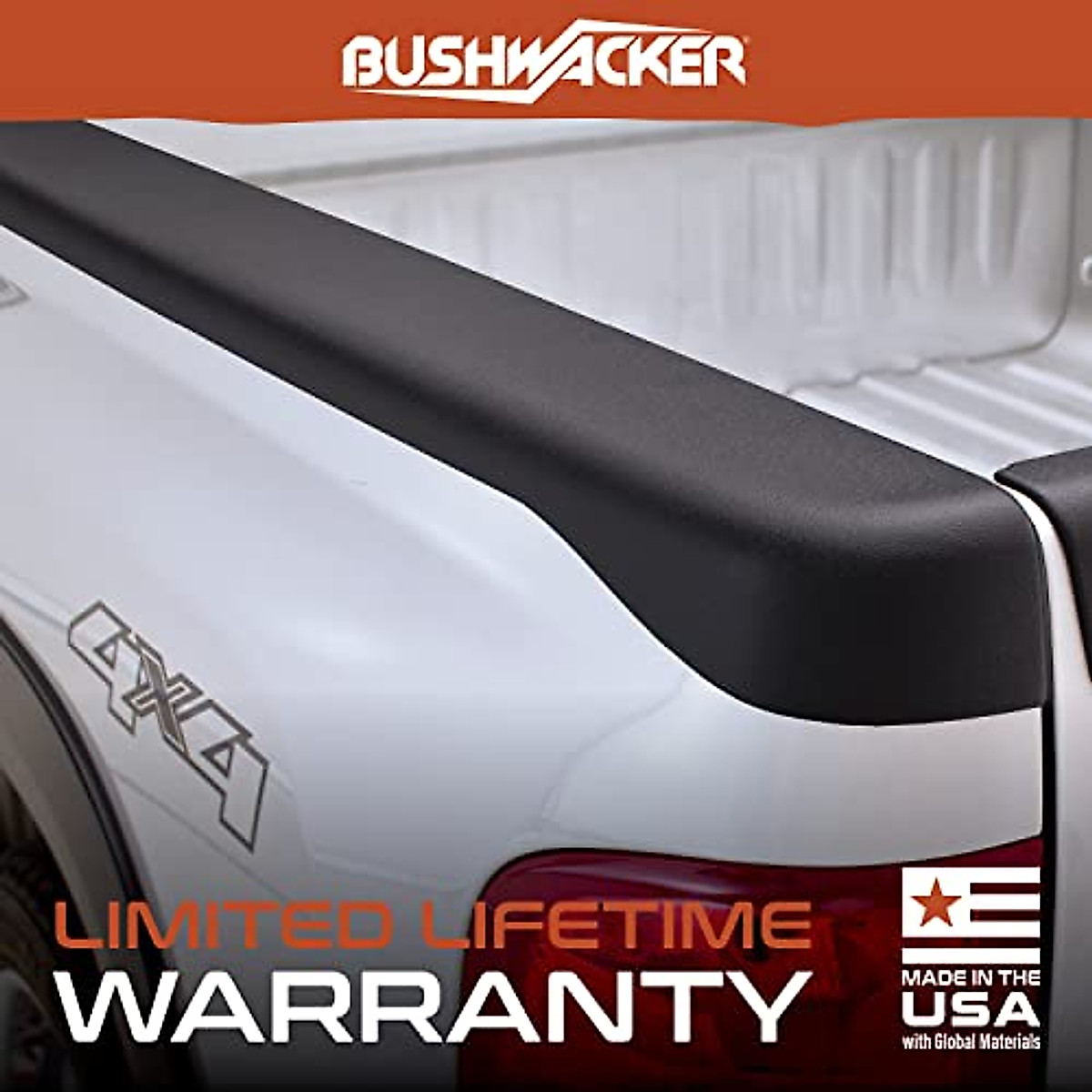 Bushwacker Ultimate BedRail Caps - SmoothBack w/ Stake Holes | 2-Piece Set, Black, Smooth Finish | 48522 | Fits 2007-2014 Chevrolet Silverado 1500, 2500 HD, 3500 HD w/ 8.1' Bed (Excludes Dually)