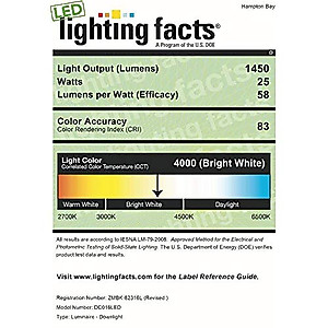 Hampton Bay DC016LED 16" Brushed Nickel LED Round Flush Mount