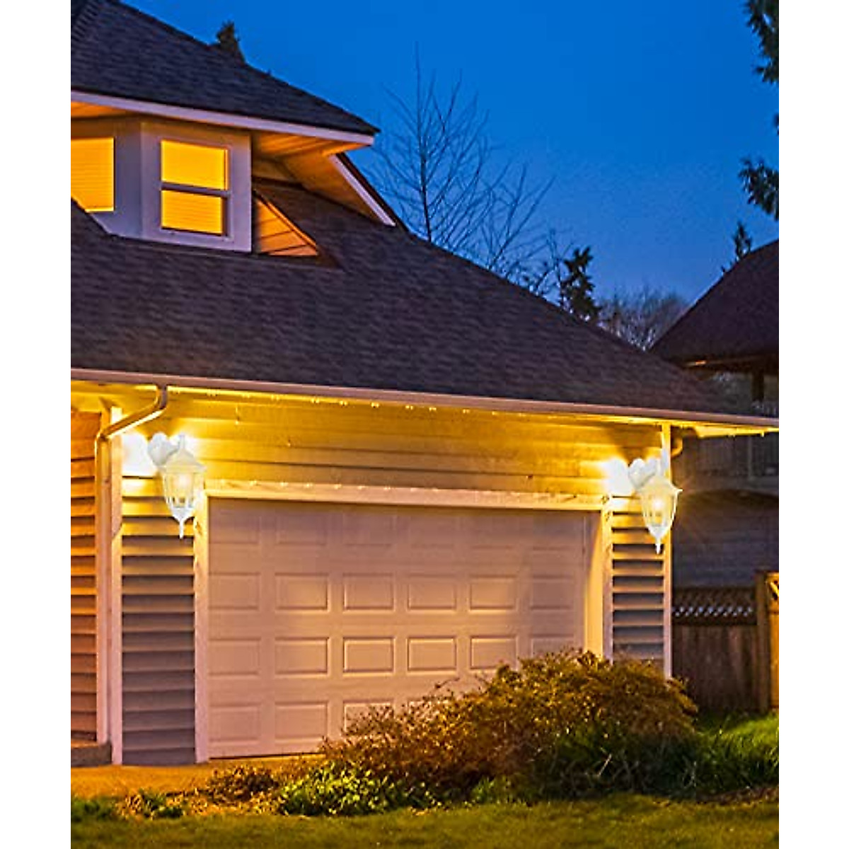 FUDESY Outdoor Wall Lantern, Exterior Waterproof Wall Sconce Light Fixture, White Front Porch Light Wall Mount for Garage, Patio, Yard, FDS2542EW (Bulb Included) 2-Pack