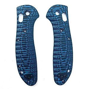 Aibote 1 Pair Blue G10 Handle Scales Handles Patch DIY Tool Fit for Benchmade Griptilian 551 550(Screws Included)