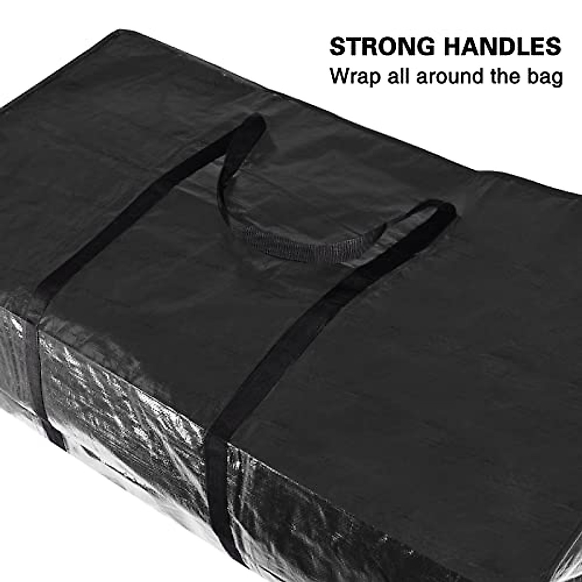 Fixwal XXL Moving Bags Jumbo Extra Large Heavy Duty Storage Bags Moving Totes Alternative to Moving Boxes, Stronger Straps Strong Handles & Zippers, Storage Totes for Clothes, Comforters (Black-3 Set)