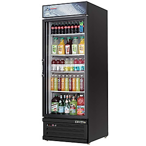 Everest Refrigeration EMGR24B Reach-in Merchandising Refrigerator 1 Glass Door, 115v, NSF - 25 cu.ft Black