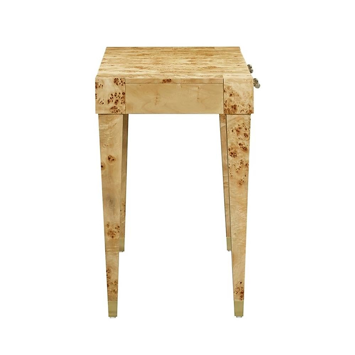 MAKLAINE Modern Contemporary Wood Work Desk in Natural Burl Finish