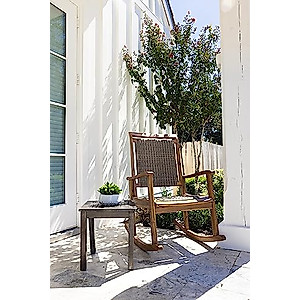 Leigh Country Sequoia Wicker Patio Rocker Rocking Chair, Brown