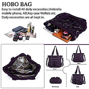 Angelkiss Purses and Handbag for Women Soft PU Leather Shoulder Handbag Hobo Bags Satchel Shoulder Bags Ladies Tote Crossbody Travel Bag PURPLE