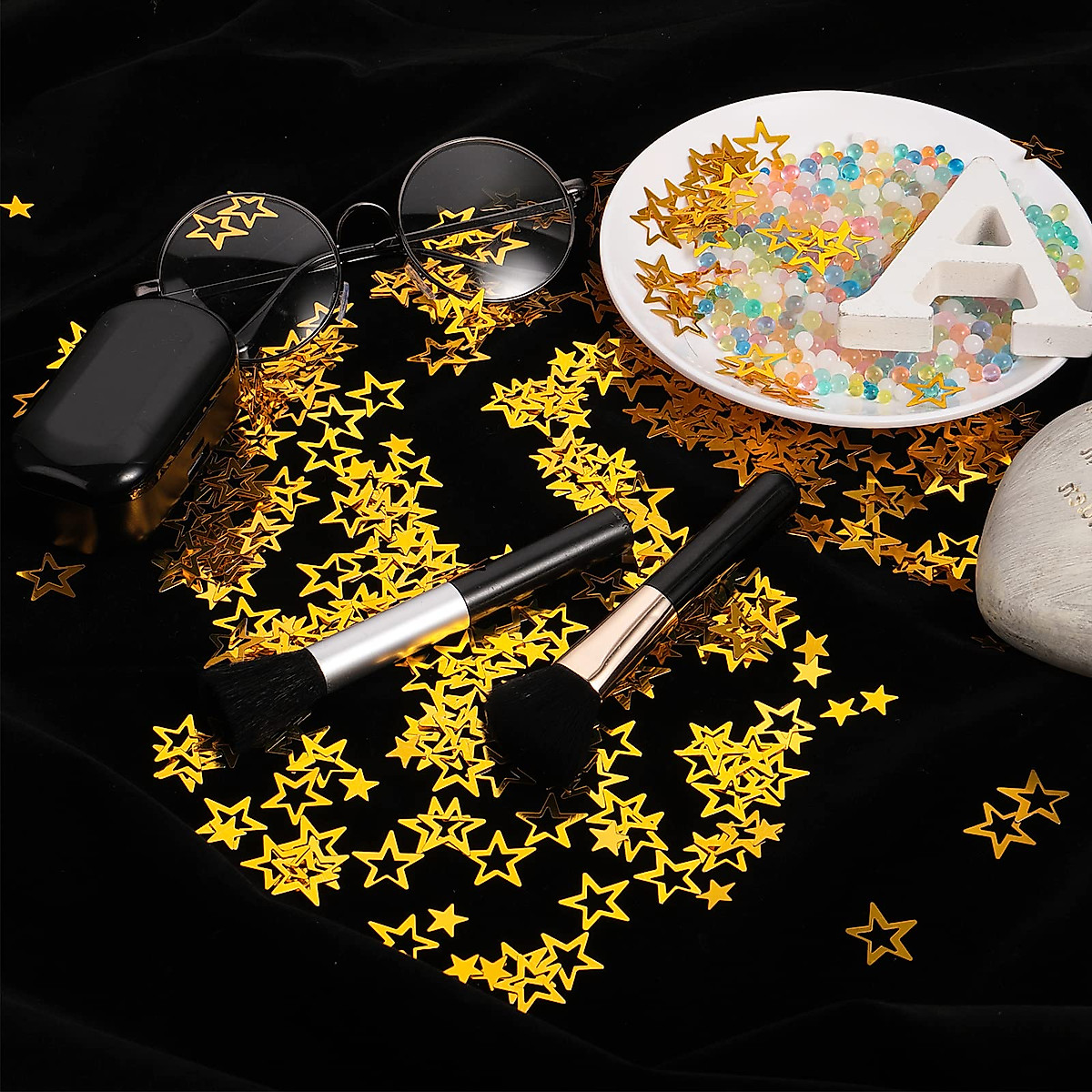 Teaaha Gold Star Confetti - Metallic Foil Star Sequins for Party Decoration - Birthday, Baby Shower, Wedding (45g 1.6oz)