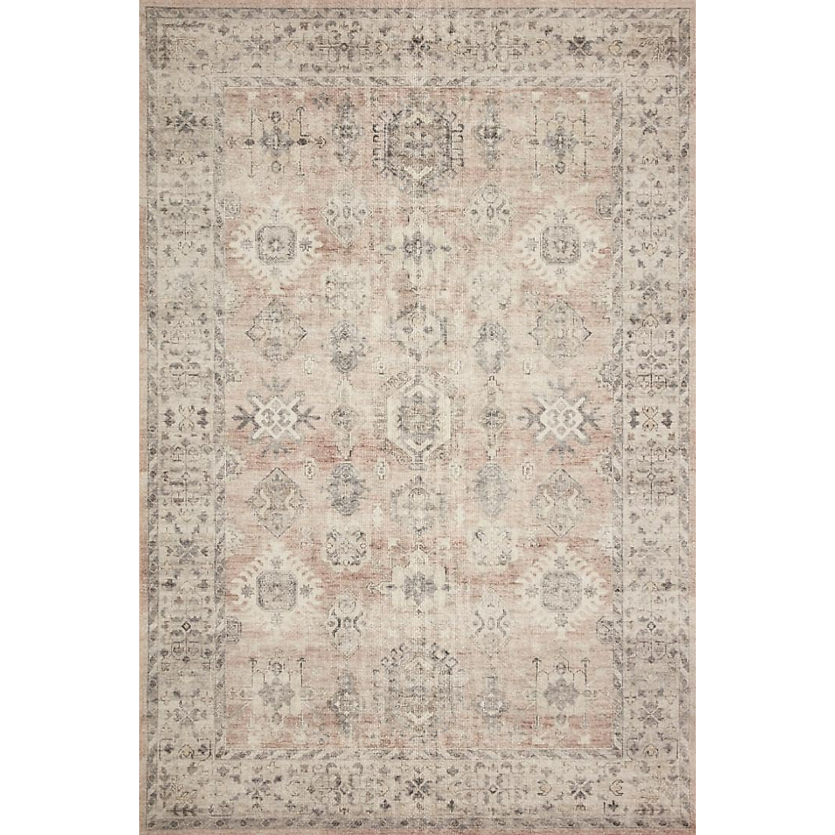 Loloi II Hathaway Collection HTH-03 Java/Multi 2'-0" x 5'-0", .25" Thick, Accent Rug, Soft, Durable, Printed, Modern, Low Pile, Non-Shedding, Easy Clean, Living Room Rug