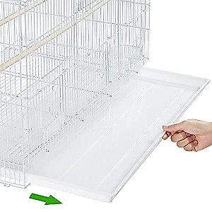 Topeakmart 30-inch Flight Bird Cage for Parrots Finches Budgies Cockatiels Parakeets Lovebirds Canaries with Slide-Out Tray, White