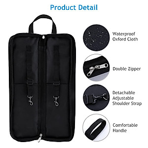 JIELISI Drumstick Holder Oxford Cloth Drum Stick Bag Container for Drum Set Hanging On Stick Holder Bag Container Large Capacity Drum Stick Storage Bag Up to 6 Pairs