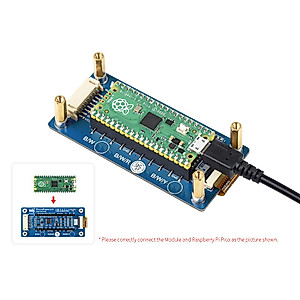 waveshare 2.9inch e-Paper Display Module for Raspberry Pi Pico, Red Black White Three Colors 296×128 Pixels E-Ink LCD Screen, SPI Interface Wide Viewing Angle, Paper-Like Effect