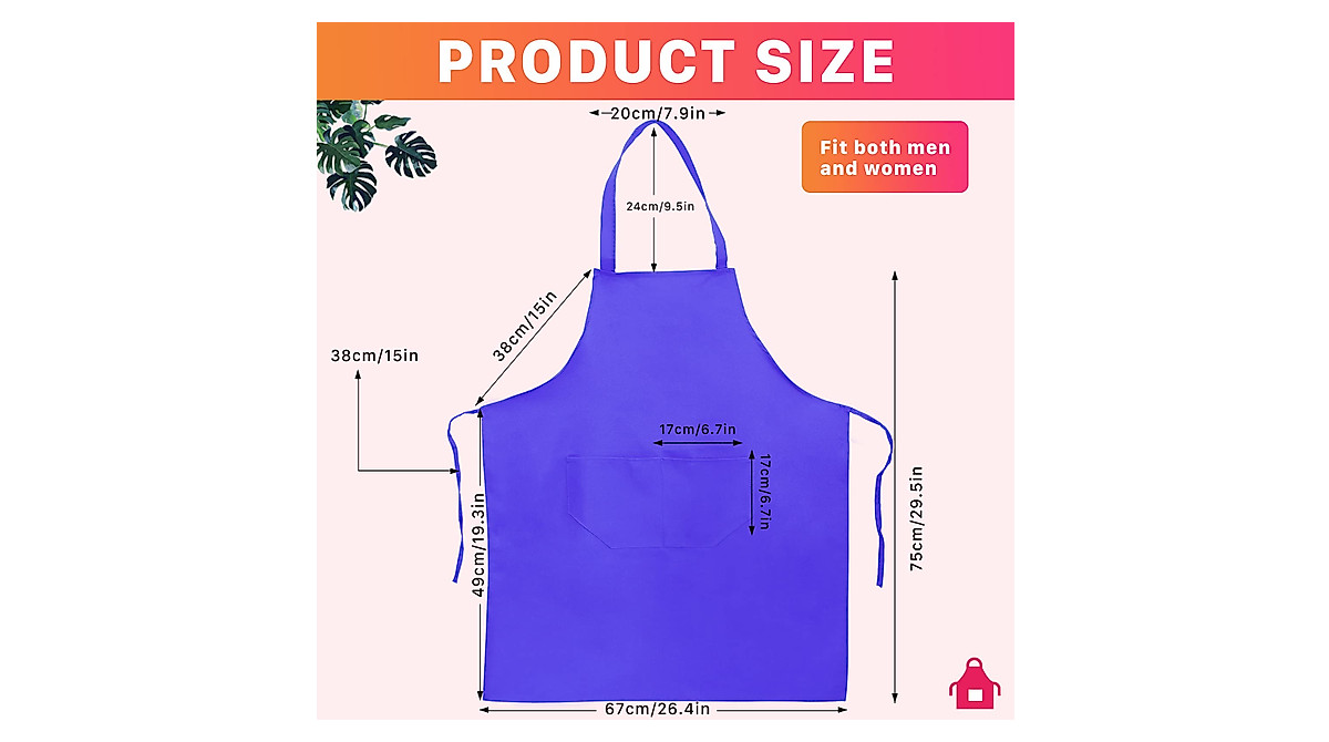 HOPMORED 8 Pack Colorful Bib Aprons for All Occasions