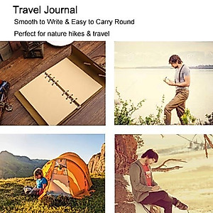 Vintage Leather Journal Travelers Notebook Refillable Journals Refillable Diary Planner Writing Notepad A6 Note Book for Men & Women, No Lines, 7 x 5 inches, 80 Sheets/ 160 Pages(Dark Blue)