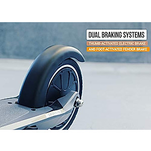 Razor E Prime Adult Electric Scooter - Up to 15 mph, 8" Airless Flat-free Tires, Rear Wheel Drive, 250W Brushless Hub Motor, Lightweight Aluminum Frame, Anti-Rattle System, Foldable